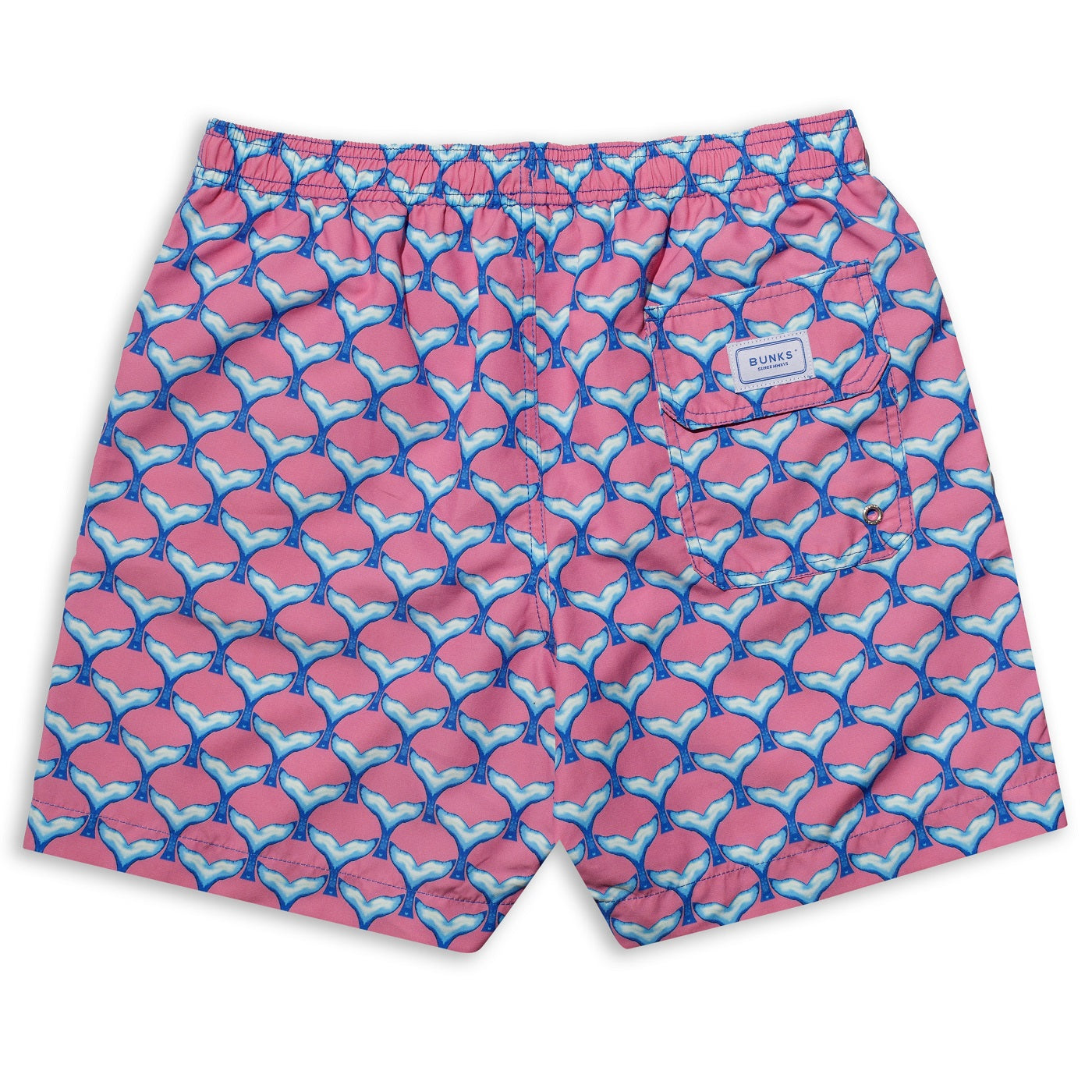 BUNKS Mens Pink Swim Shorts With Surfing Dolphin Tails Printed Design ...