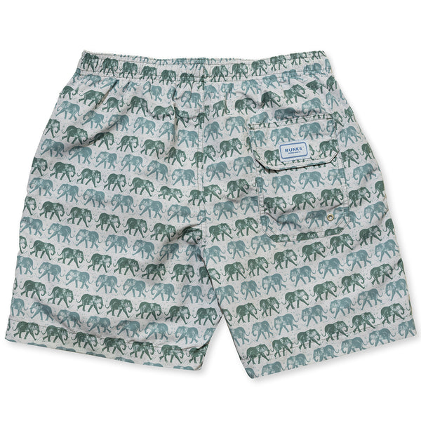 BUNKS Mens Blue Swim Shorts With 'Elephant' Printed Design – BUNKS ...