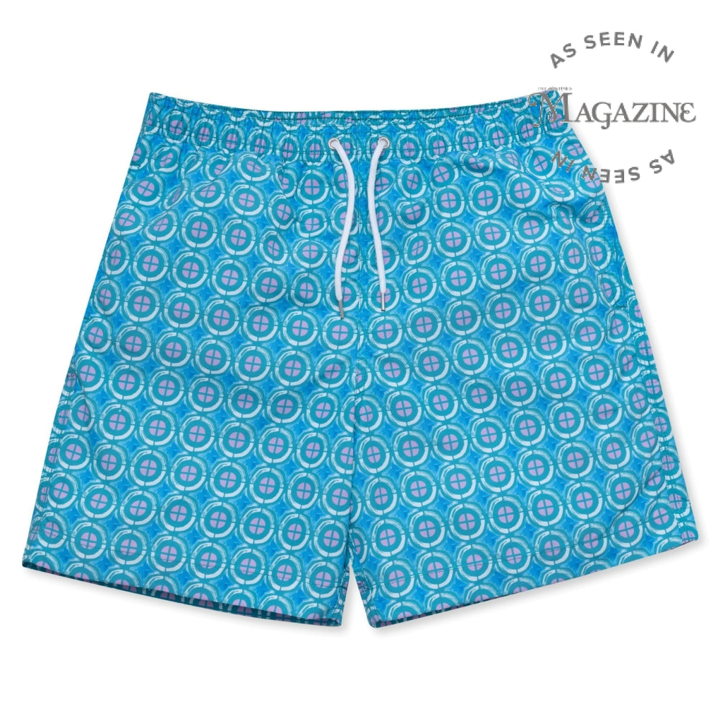 BUNKS Mediterranean Tile Swim Shorts - Blue/Pink – BUNKS | Swimming ...